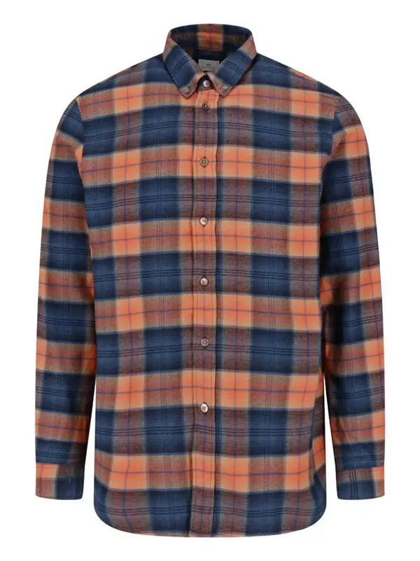 Paul Smith Plaid Button-down Shirt - Orange