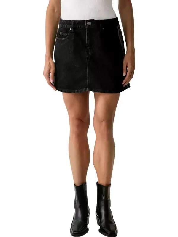 Adidas 3-stripe Denim Mini Skirt - Black