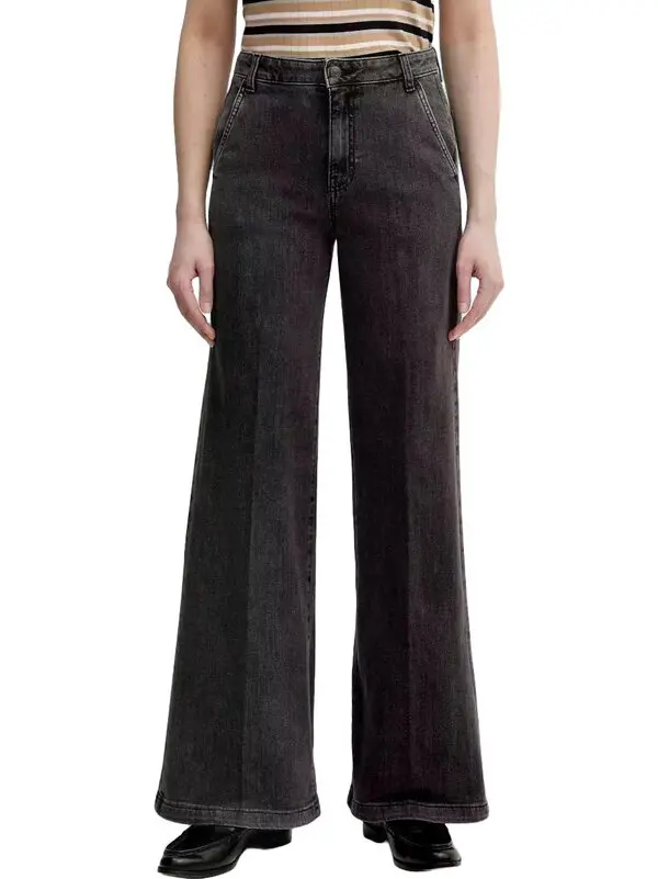 BENETTON High-waisted Wide-leg Jeans - Grey