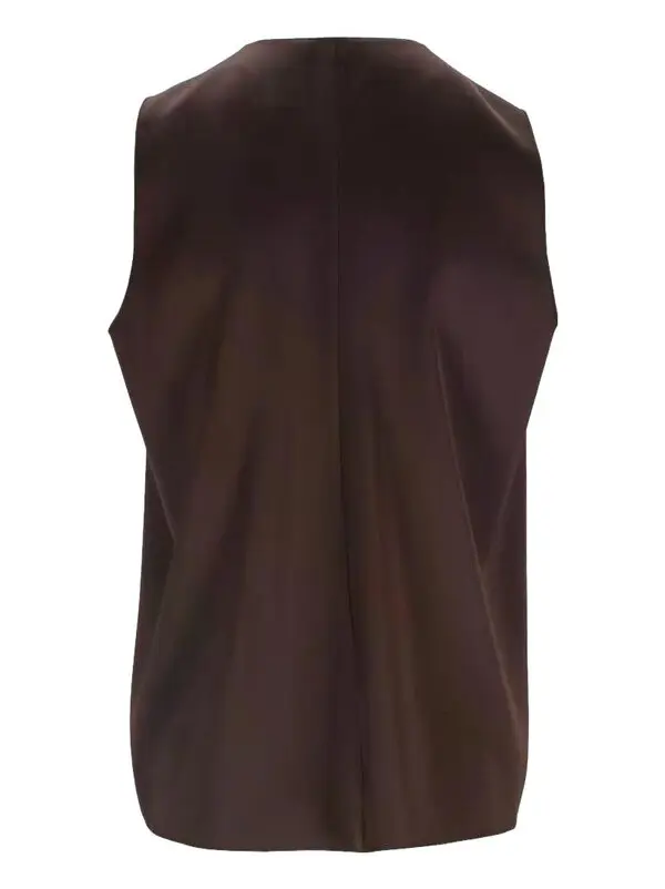 Al Duca D'aosta V-neck Satin Top - Brown