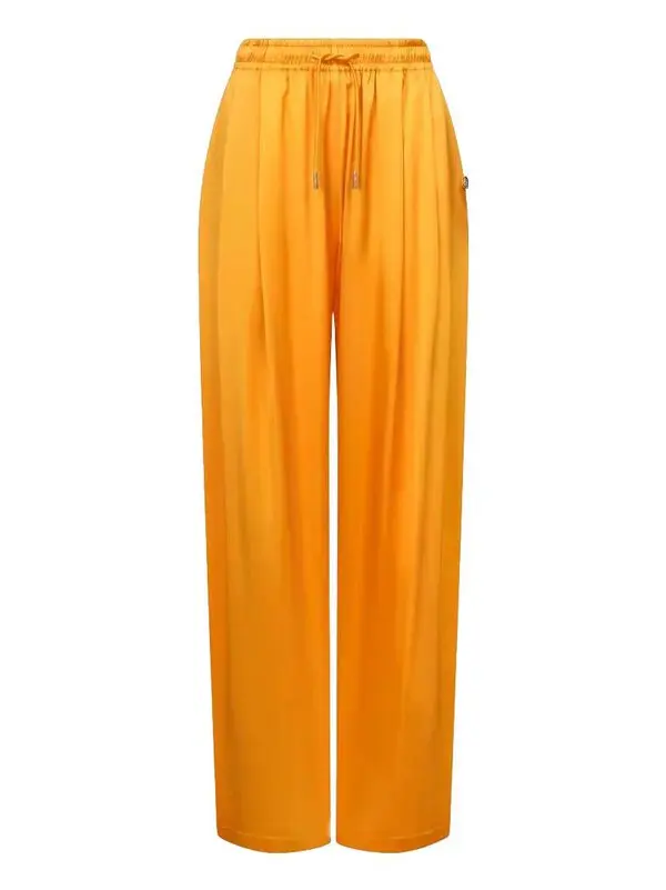 DANAME Elasticated Pleat-detail Trousers - Orange