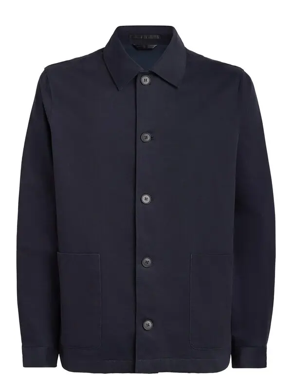 Sunspel Cotton Drill Chore Jacket - Navy