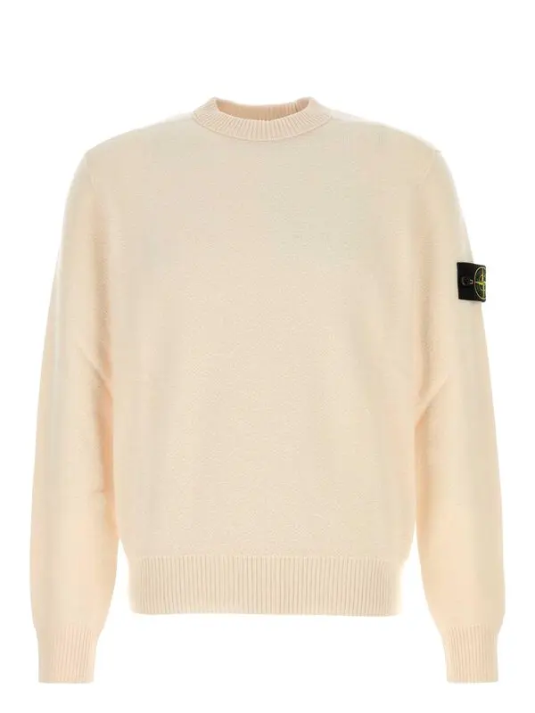 Stone Island Ivory Wool Sweater - White
