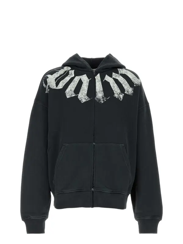 Palm Angels Charcoal Cotton Oversize Sweatshirt - Gray