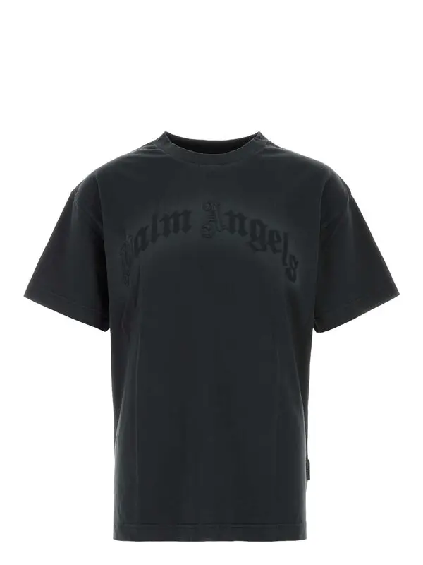 Palm Angels Slate Cotton T-shirt - Black