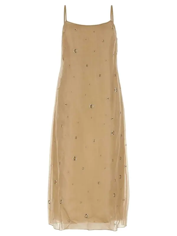 Prada Beige Organza Dress - Brown