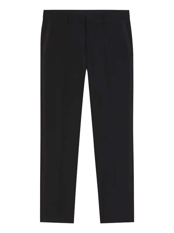 Hugo Extra-slim-fit Tuxedo Pants In A Wool Blend - Black