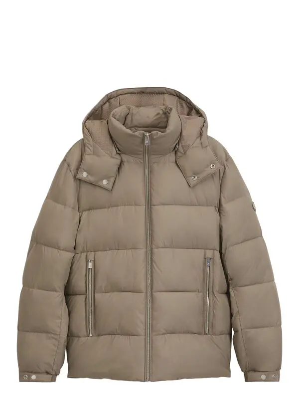 BOSS Water-repellent Puffer Jacket With Adjustable Hood - Light Brown