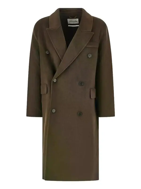 AMARANTO Double-breasted Coat - Brown