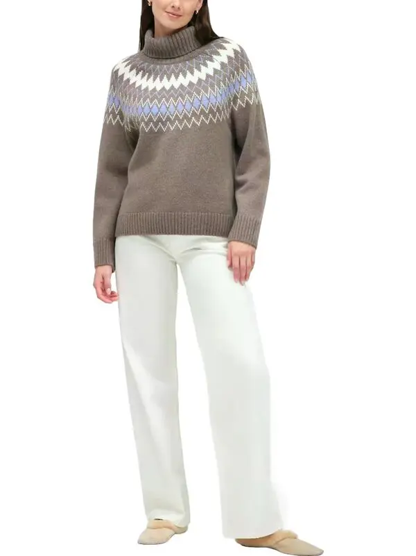 Chinti & Parker Fair Isle Roll-neck Sweater - Brown