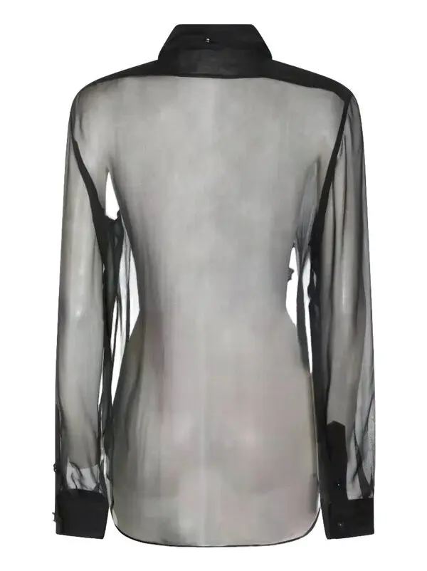 Alberta Ferretti Lace-panelled Pussy-bow Shirt - Black