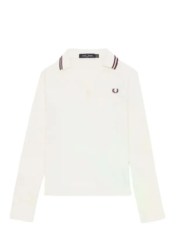 Fred Perry Ribbed-knit Long-sleeve Top - Neutrals