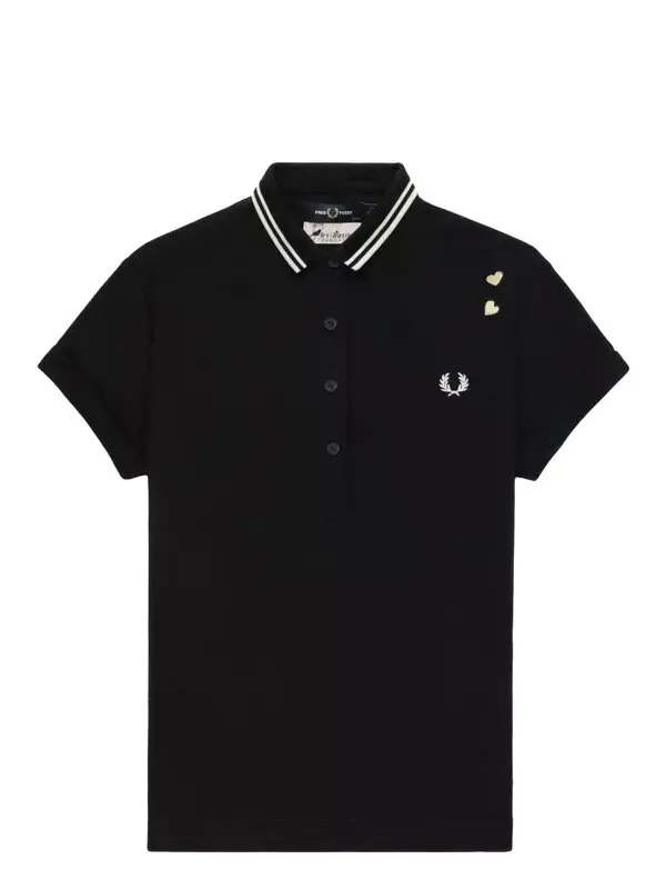 Fred Perry Tipped Heart-motif Polo Shirt - Black