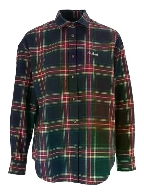 MC2 SAINT BARTH Lully Tartan Flannel Shirt - Blue