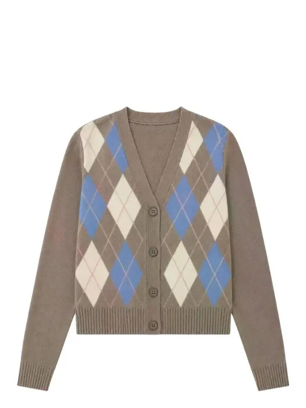 Chinti & Parker Argyle-pattern V-neck Cardigan - Brown