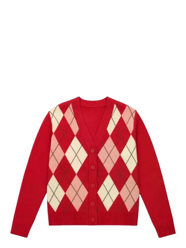 Chinti & Parker Argyle-pattern Cardigan - Red