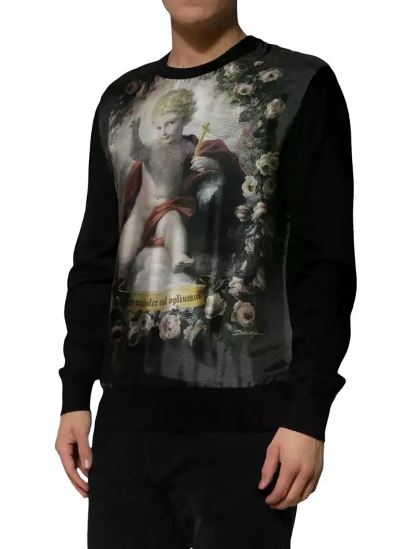 Dolce & Gabbana Graphic-print Sweater - Black