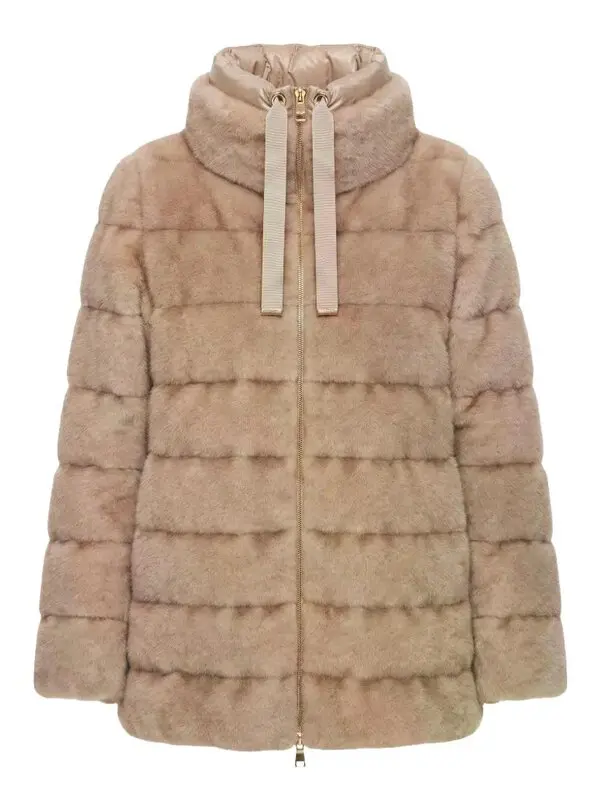 Herno Faux-fur Padded Jacket - Brown