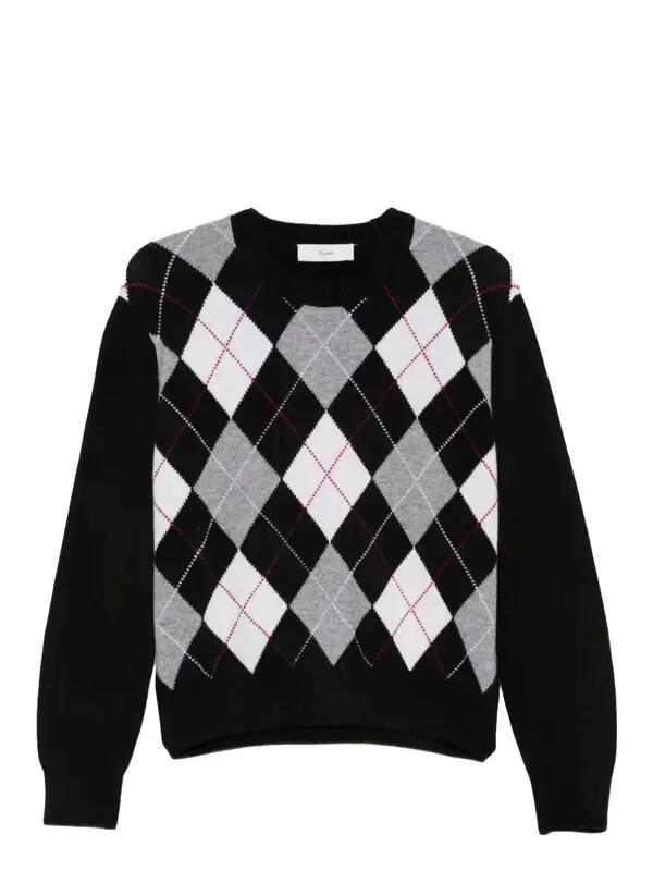 DUNST Argyle-intarsia Sweater - Black