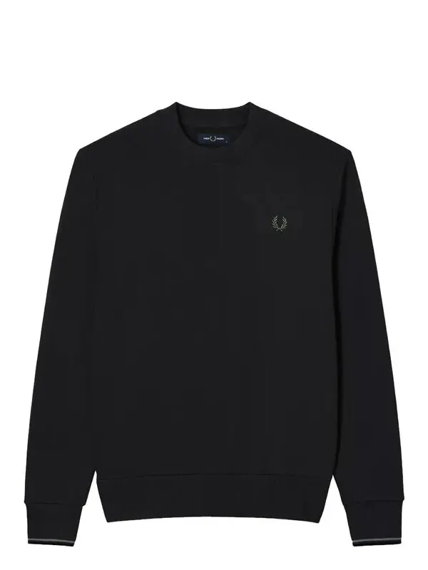 Fred Perry Laurel Wreath Embroidered Sweater - Black