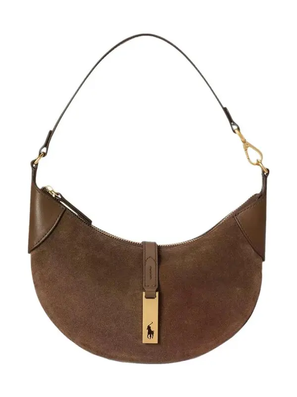 Polo Ralph Lauren Mini Polo Id Suede Shoulder Bag - Brown