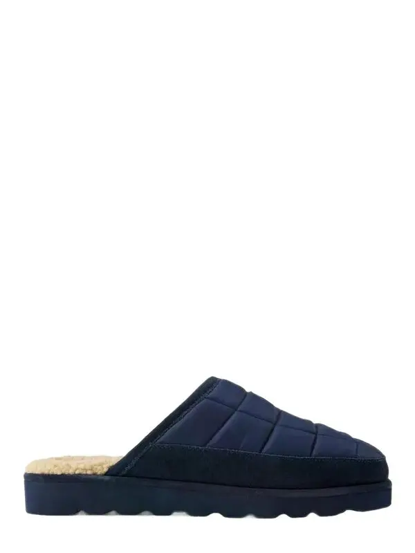 Polo Ralph Lauren Reade Quilted Suede-trim Slippers - Blue