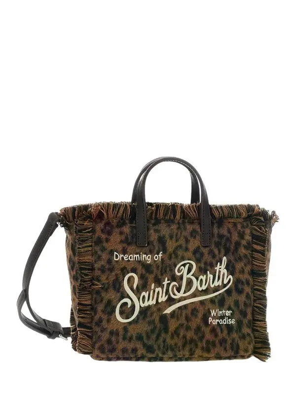 MC2 SAINT BARTH Mini Vanity Leopard-print Tote Bag - Brown