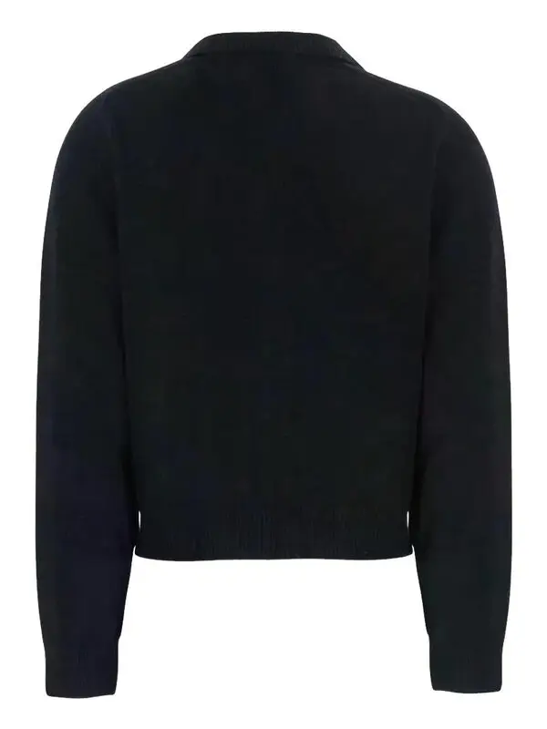 DUNST Button-up Polo-collar Cardigan - Black