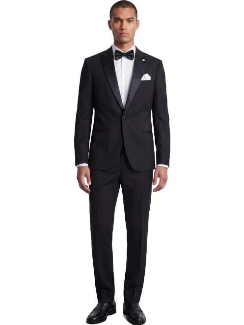 TWISTED TAILOR Kingdon Slim Fit Tuxedo Jacket - Black