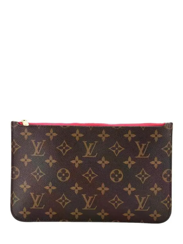 LOUIS VUITTON Neverfull Pochette Monogram Canvas Large Pouch - Brown