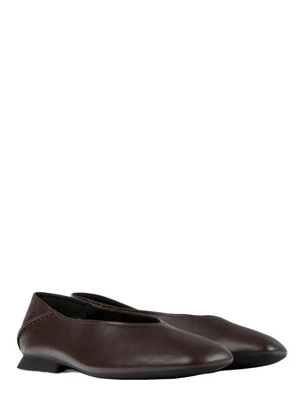 Camper Casi Myra Leather Flat - Medium Brown