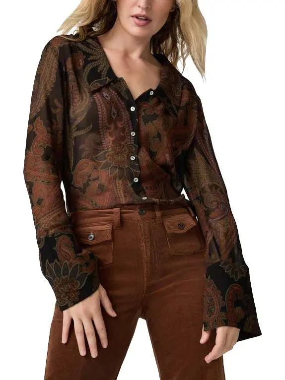Paige Rosalinda Paisley Button-up Shirt - Black Multi