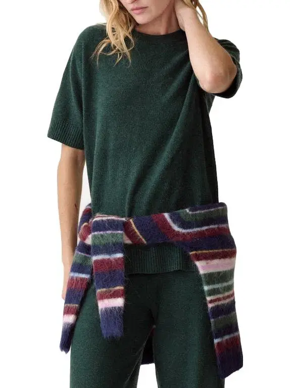Marine Layer Chalet Short Sleeve Sweater - Pine