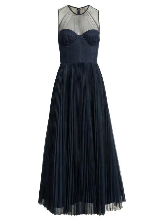 HUTCH Donya Pleated Gown - Navy