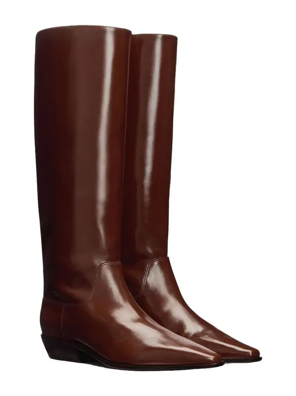 REFORMATION Dominique Knee High Boot - Syrup Leather