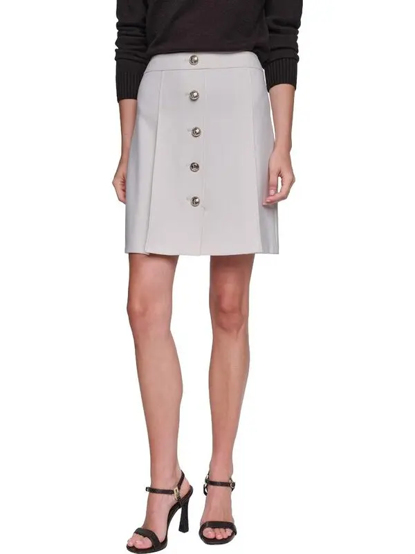 Karl Lagerfeld Paris Button Detail Skirt - Birch