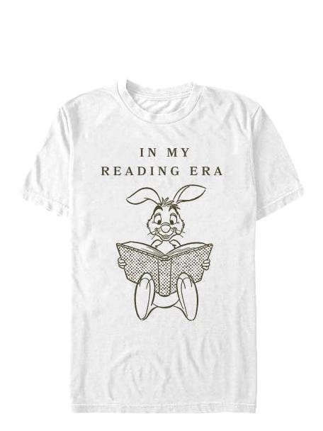 WINNIE THE POOH Rabbit In My Reading Era Short Sleeve T-shirt - White