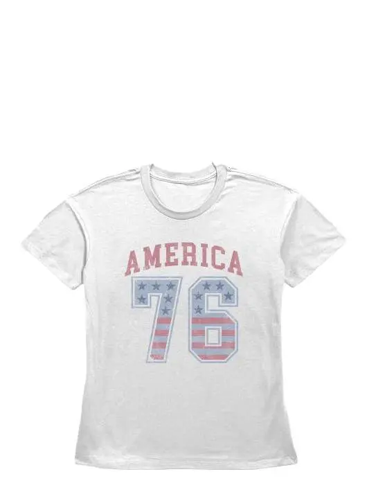 LOST GODS Varsity America 76 Short Sleeve Straight Fit T-shirt - White
