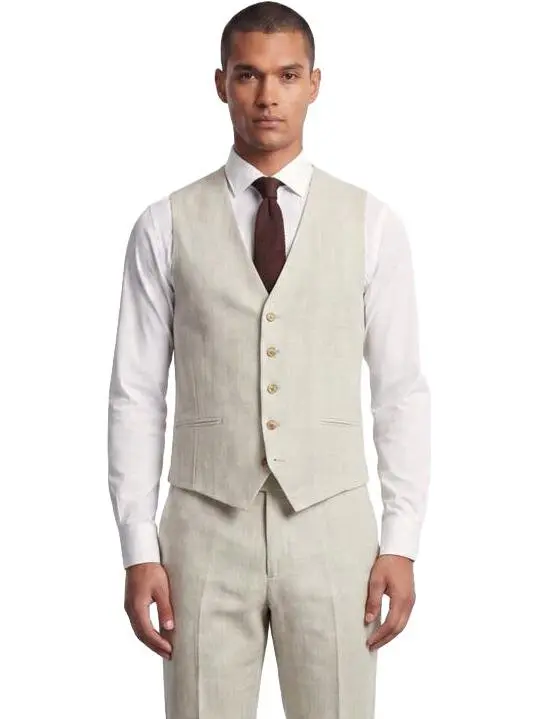 TWISTED TAILOR Beckford Slim Fit Check Waistcoat - Grey