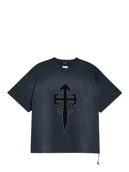 Ksubi Kaliba Ekcess Applique Graphic Tee - Navy