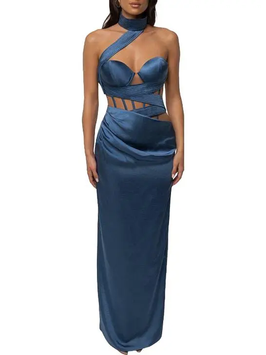 JLUXLABEL Golden Hour Corset Maxi Dress - Blue
