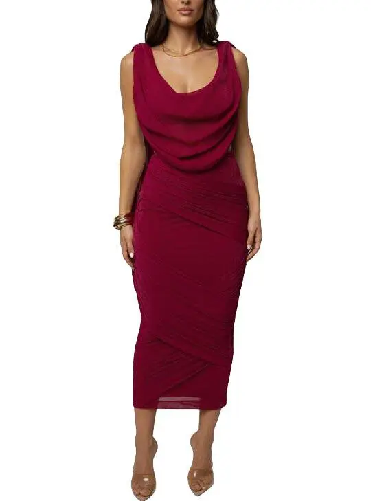 JLUXLABEL Divine Drape Skirt Set - Fuchsia