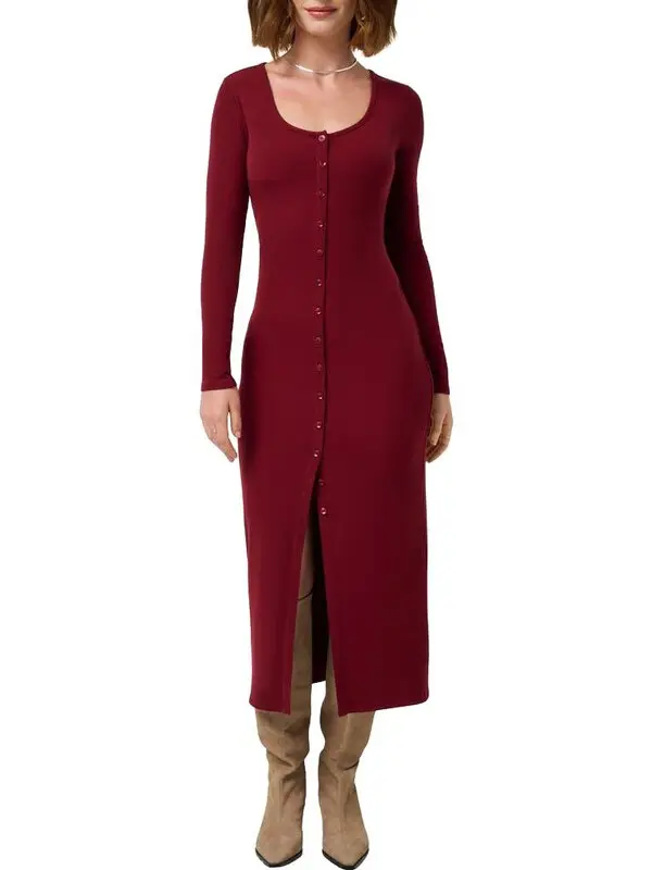 Travis Mathew Cloud Rib Uptown Maxi Dress - Cabernet