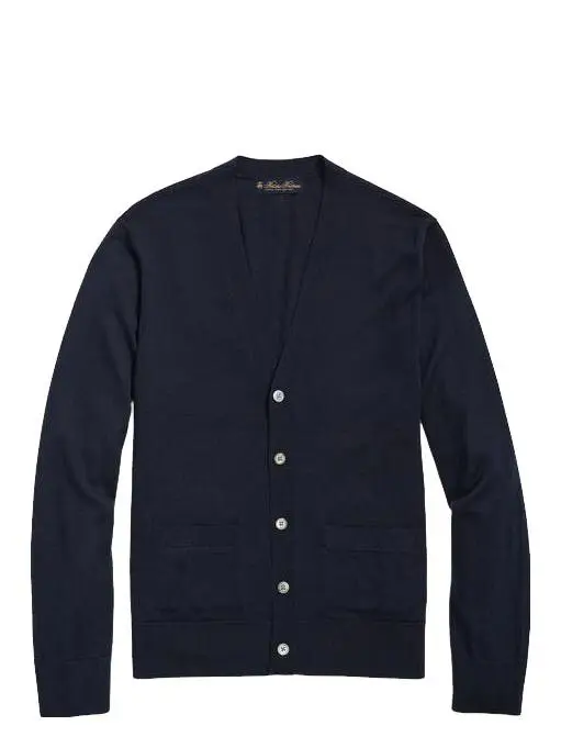 Brooks Brothers Ultimate Merino Wool Cardigan - Navy