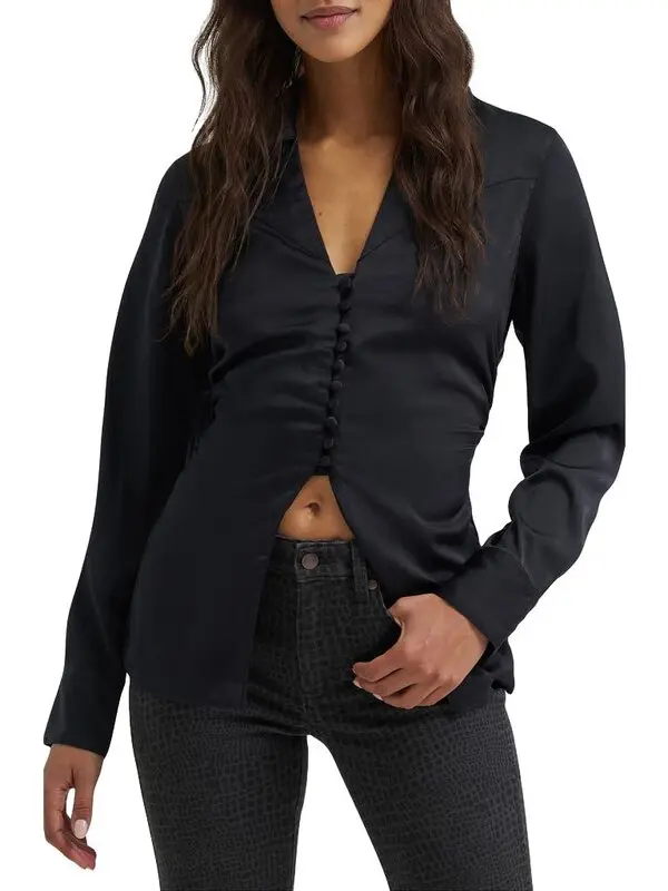 Wrangler Cinched Button Down Shirt - Black
