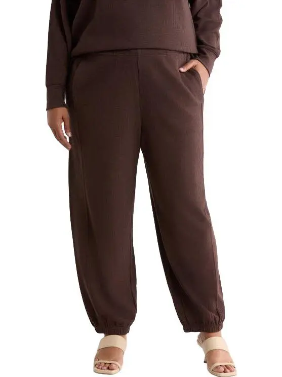 Eileen Fisher Organic Cotton & Tencel Lyocell Ankle Jogger Pants - Coffee