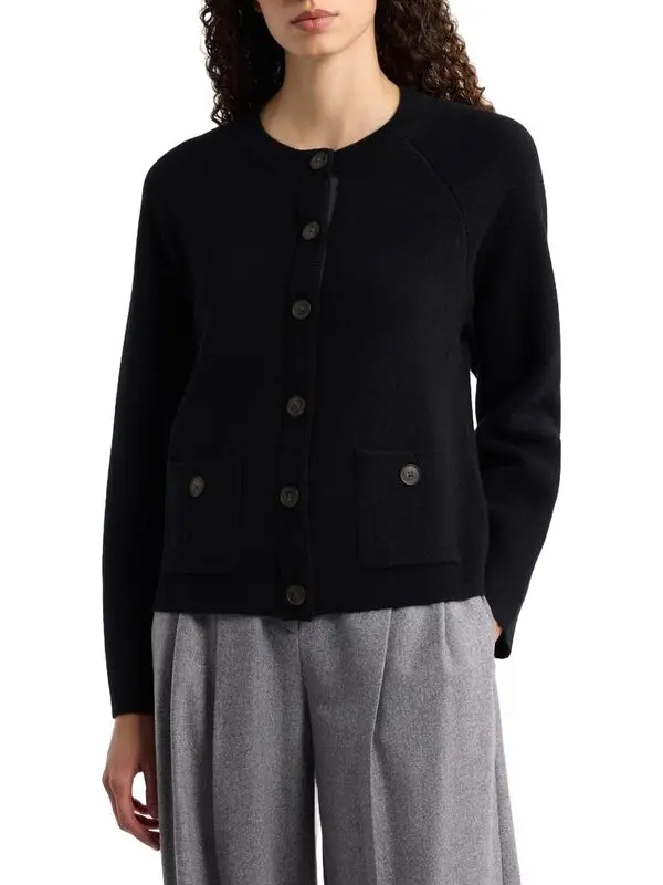 Fleurette Wool & Cashmere Cardigan - Black