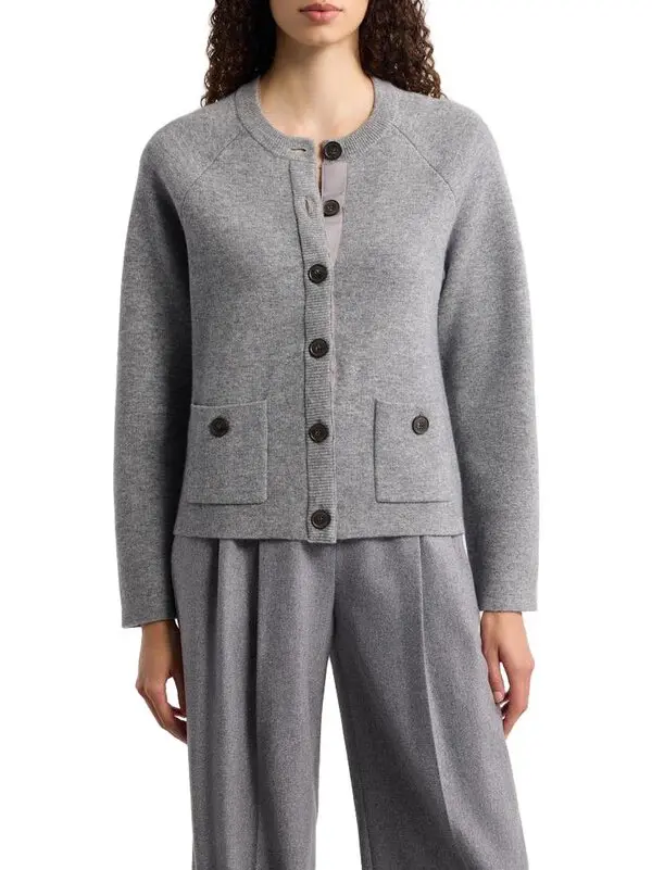 Fleurette Wool & Cashmere Cardigan - Grey
