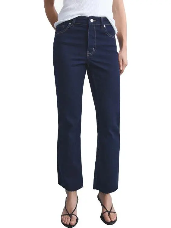 Mango Sienna Crop Flare Jeans - Open Blue