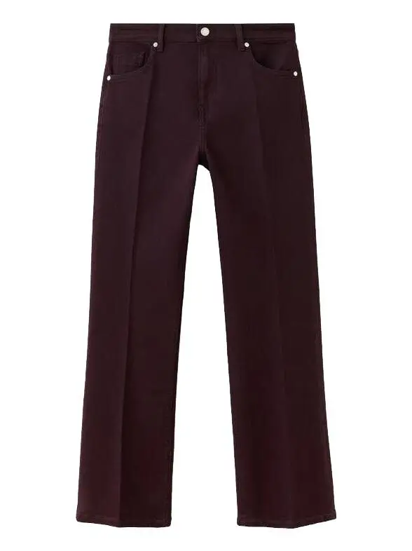 Mango Sienna Crop Flare Jeans - Wine